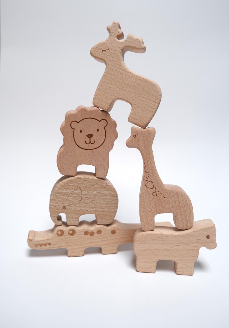 Wooden Animal Stacking & Balancing Toys Montessori-inspired - Etsy