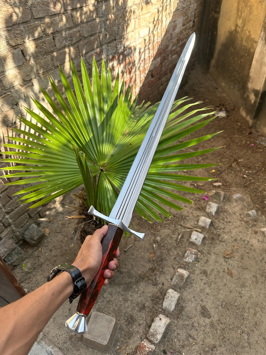 Custom Handmade Real D2 Steel Sword With Leather Sheath, Gift Swords ...