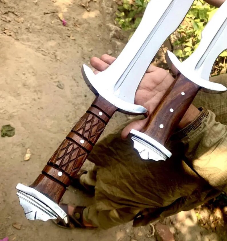 Real Handmade Custom Vikings Full Tang Sword Steel D2 With Leather ...