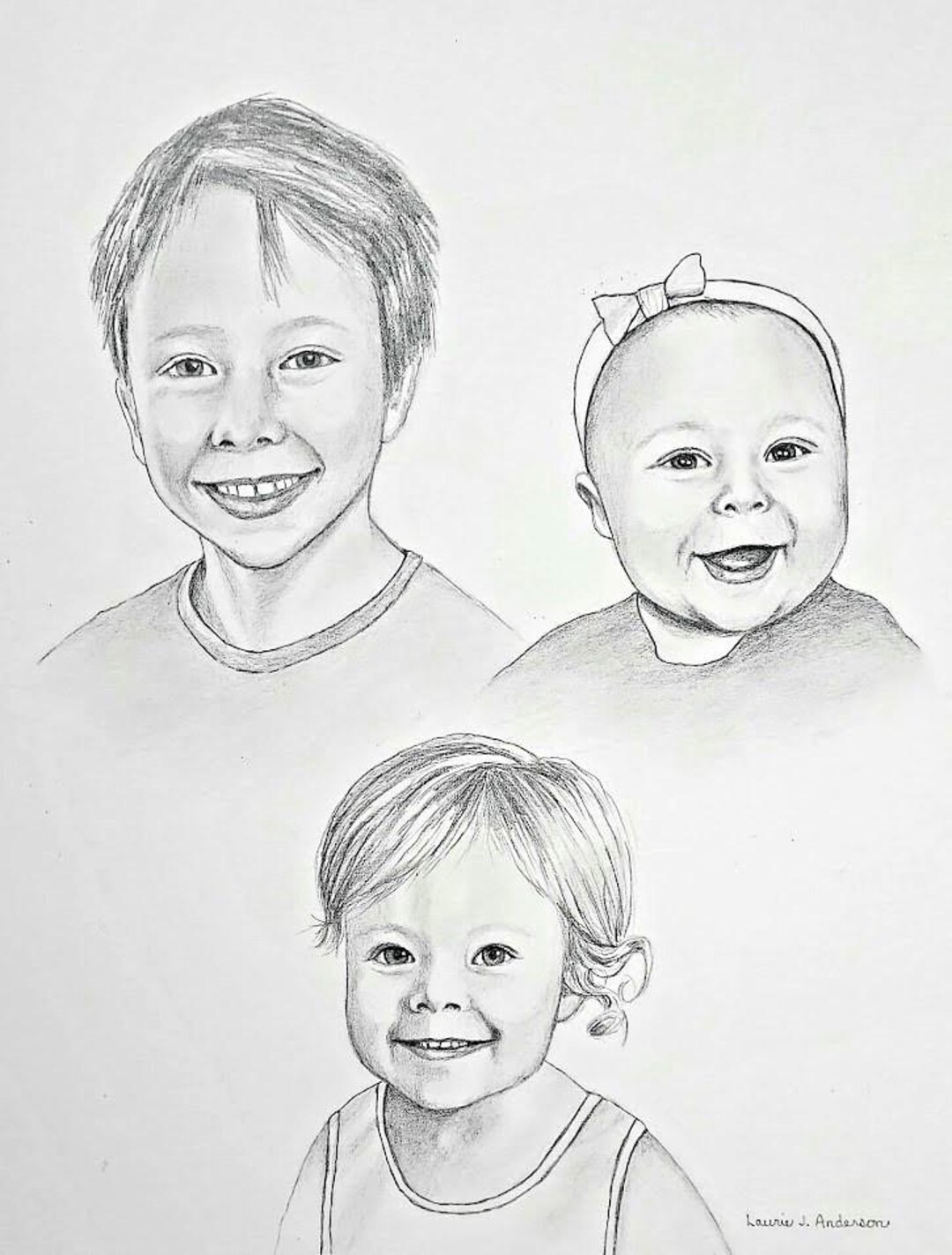 Portrait Sketch Art Custom Pencil Graphite Drawing People Portrait ...