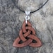 Irish Bog Yew Hand-carved Trinity Knot Celtic Wood Pendant, 6000 Year ...