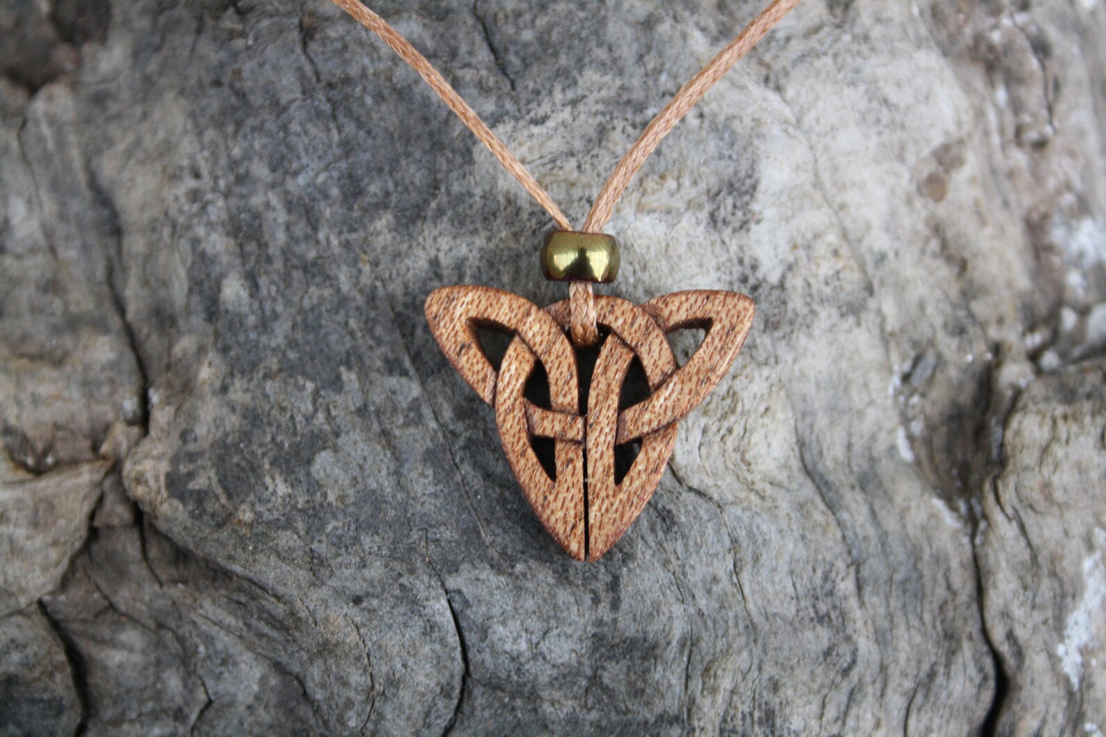 Irish Elm Wood Celtic Amulet Hand Carved Celtic Knot Pendant | Etsy