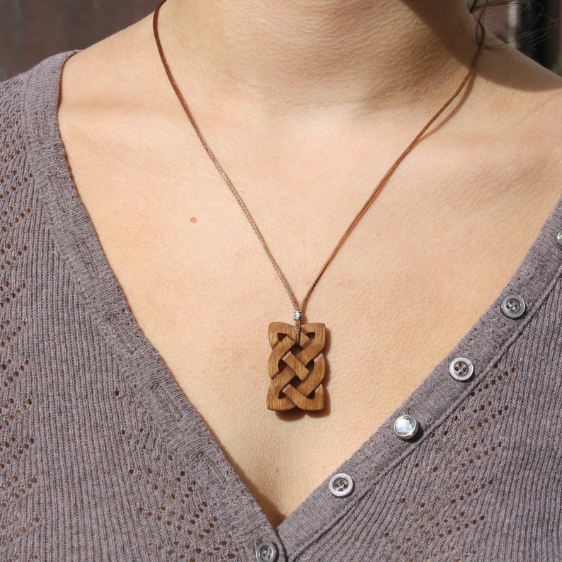 Hand Carved Irish Symbol Infinity Knot Wooden Pendant Irish - Etsy