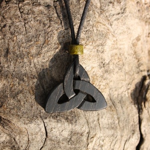 Irish Bog Oak Celtic Knot Necklace: 5000 Year Old Bog Wood Trinity ...