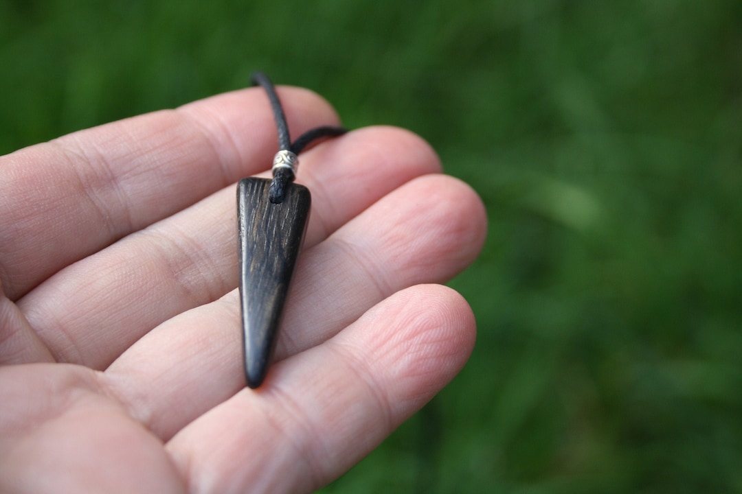 5000 Year Old Irish Bog Oak Pendant, Small Black Oak Wooden Necklace ...