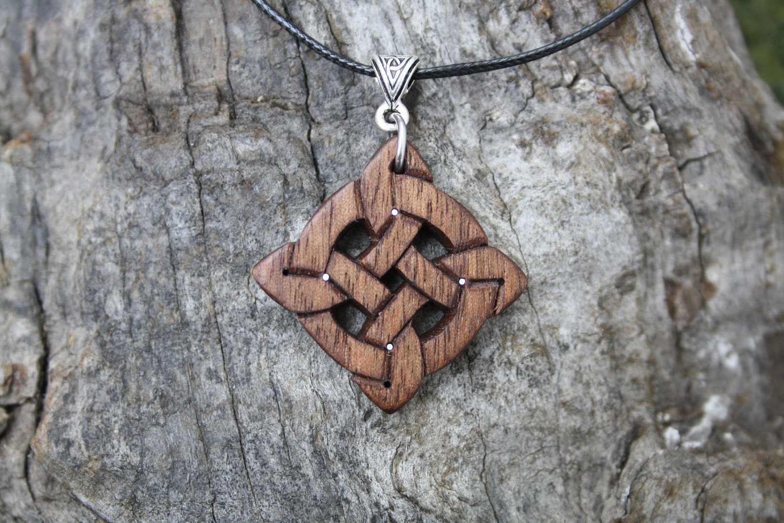 Celtic Infinity Knot Pendant Hand-carved Walnut Celtic | Etsy