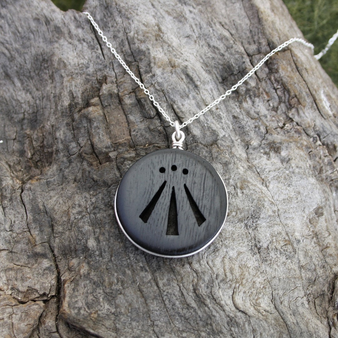 Hand-carved Bog Oak Awen Pendant: Ancient Bog-wood Pagan Celtic ...