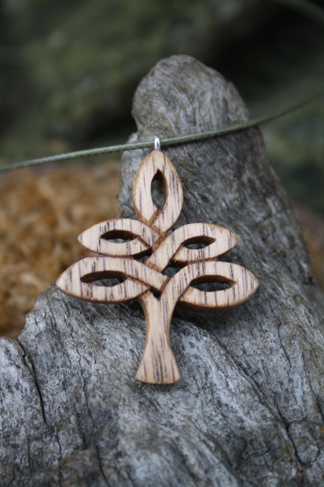 Oak Tree Pendant, Wooden Tree of Life Necklace Carved on Irish Oak ...