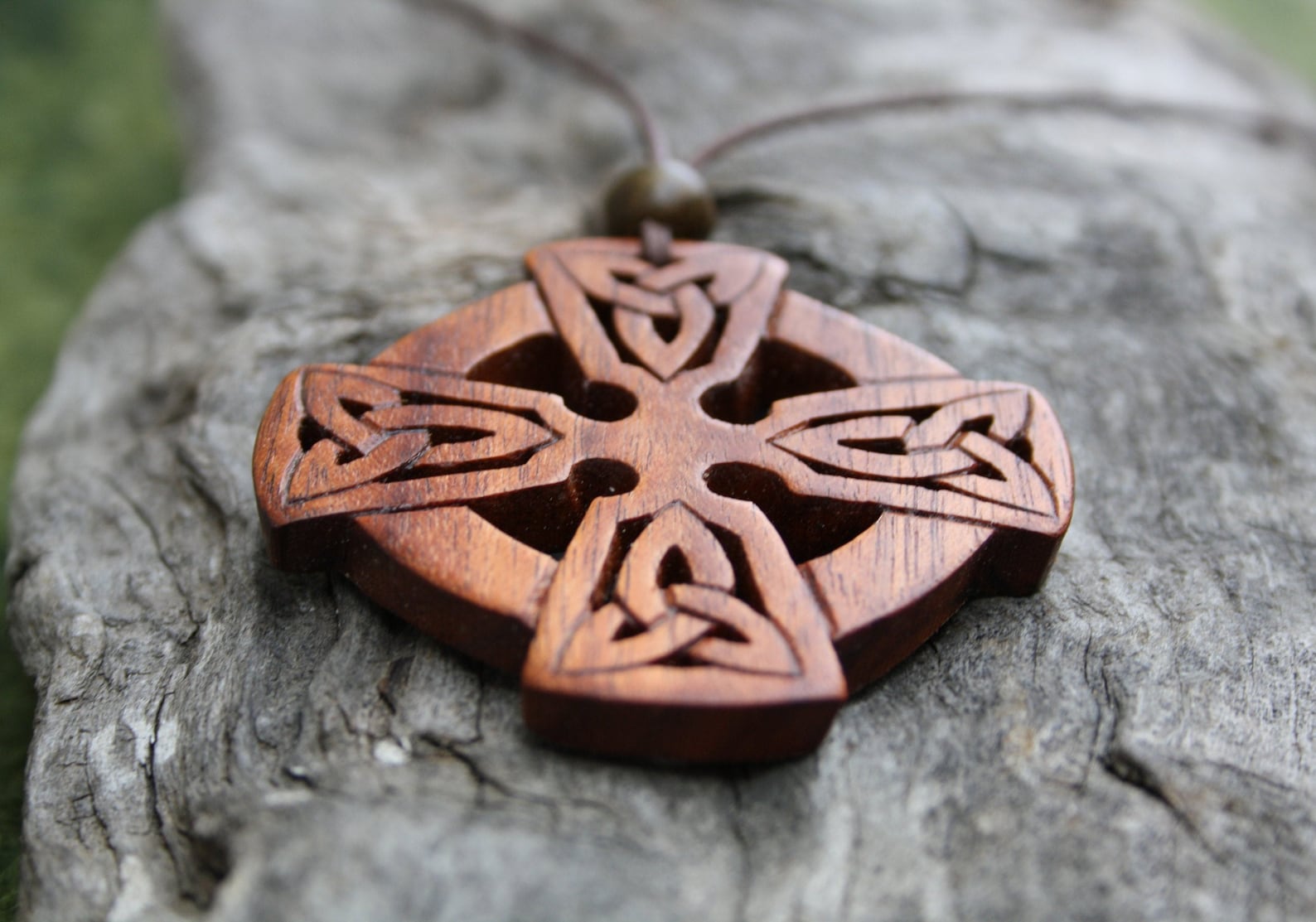 Celtic Cross Wooden Pendant Large Rosewood Hand Carved Wood - Etsy
