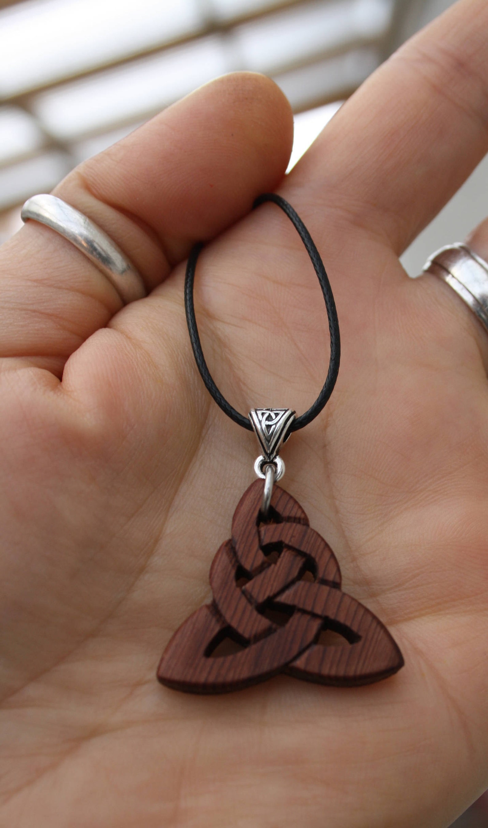 Irish Bog Yew Hand-carved Trinity Knot Celtic Wood Pendant | Etsy