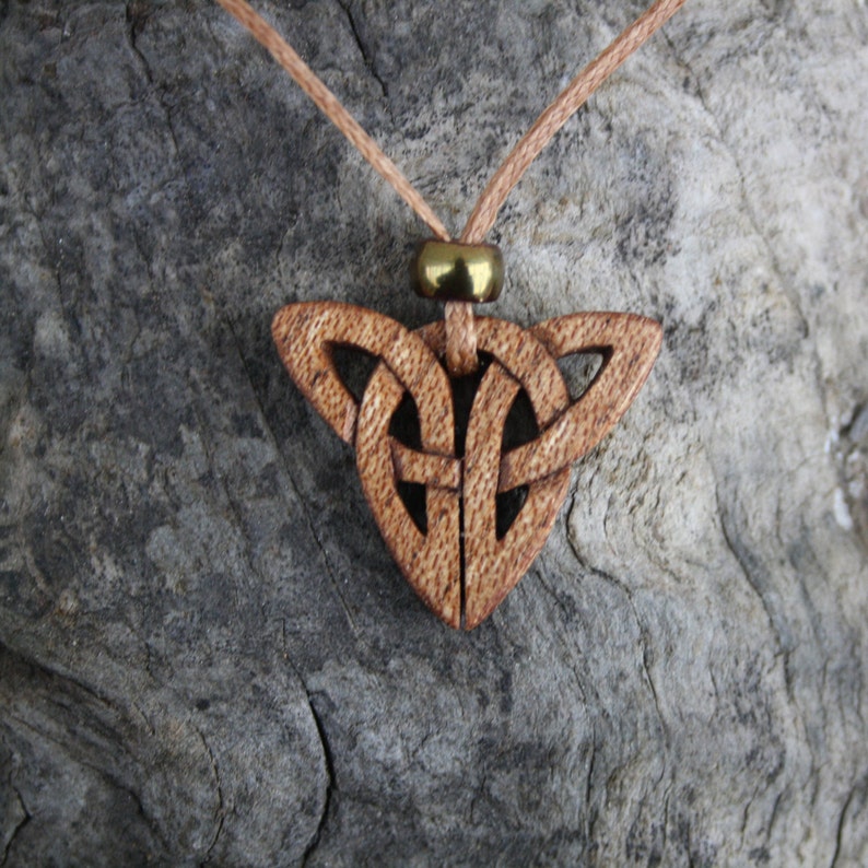 Irish Elm Wood Celtic Amulet Hand Carved Celtic Knot Pendant - Etsy