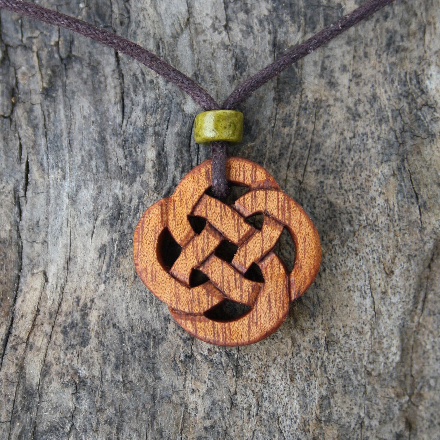 Hand Carved Celtic Knot Necklace Rosewood Celtic Infinity | Etsy