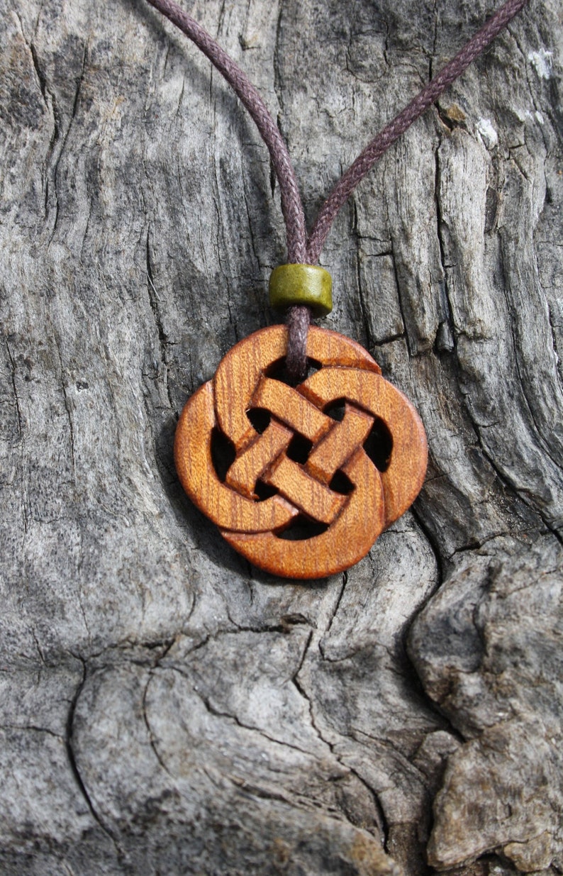 Hand Carved Celtic Knot Necklace Rosewood Celtic Infinity - Etsy