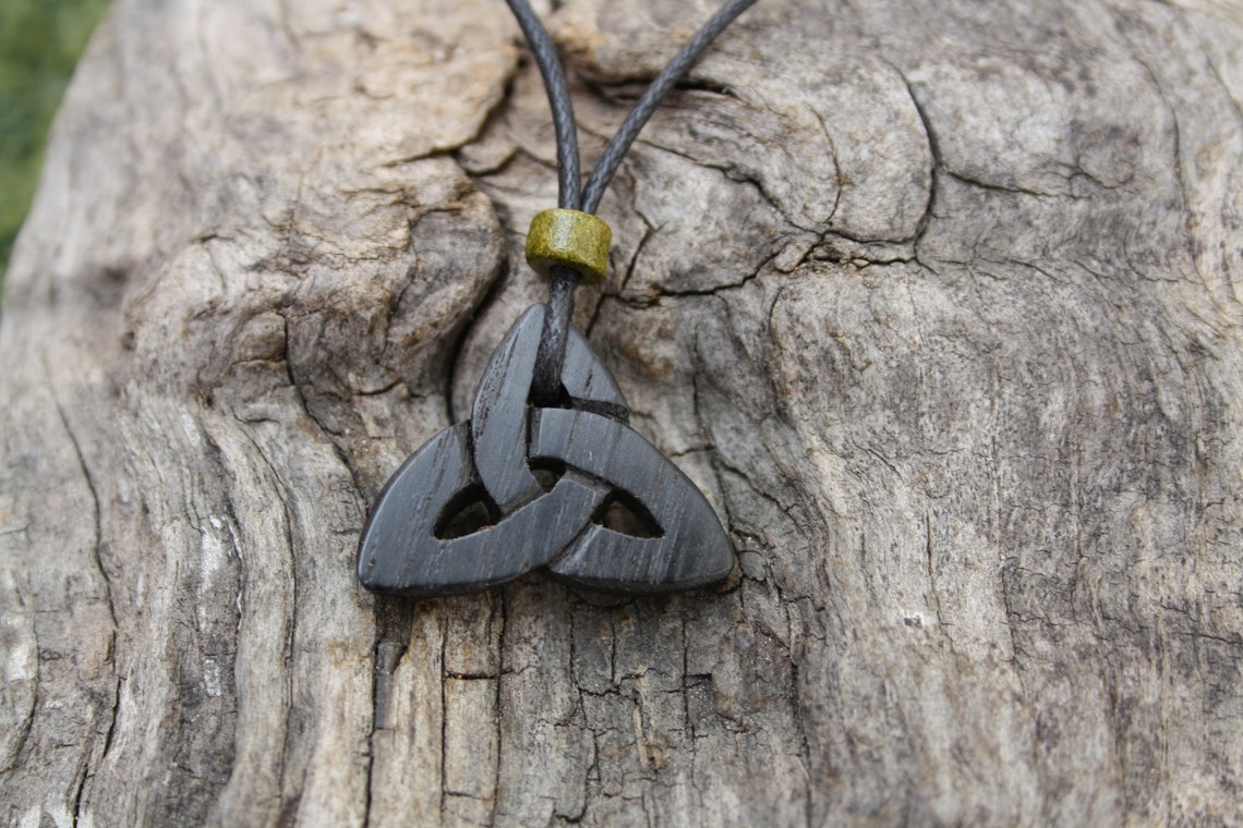 Irish Bog Oak Celtic Knot Necklace 5000 Year Old Irish Bog | Etsy