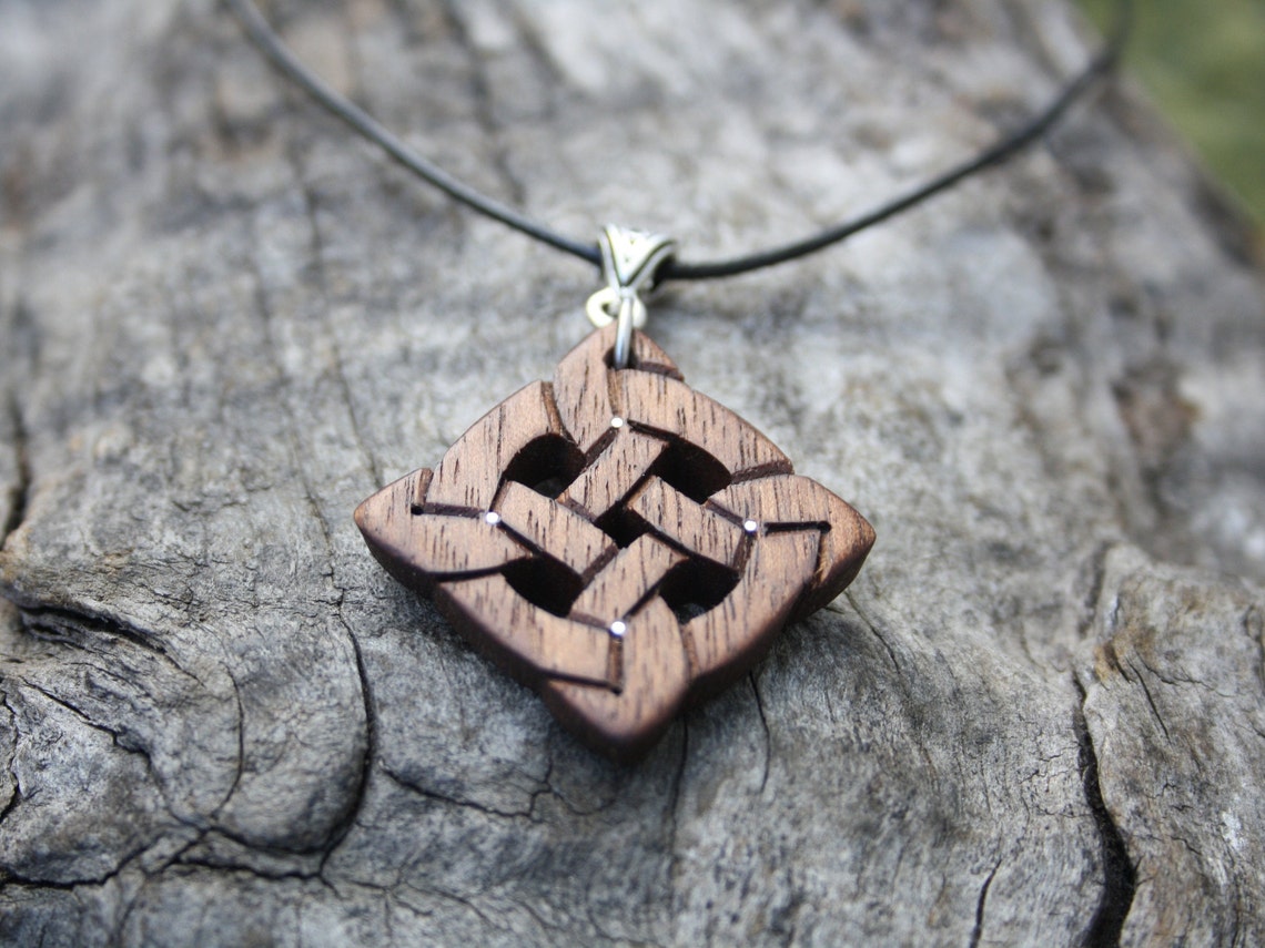 Celtic Infinity Knot Pendant Hand-carved Walnut Celtic | Etsy