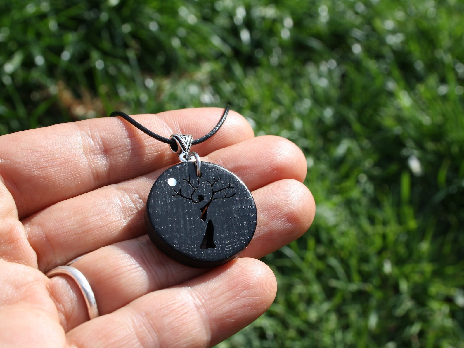 5000 Year Old Irish Bog Oak Tree Pendant, Black Oak Wooden Tree-lady ...