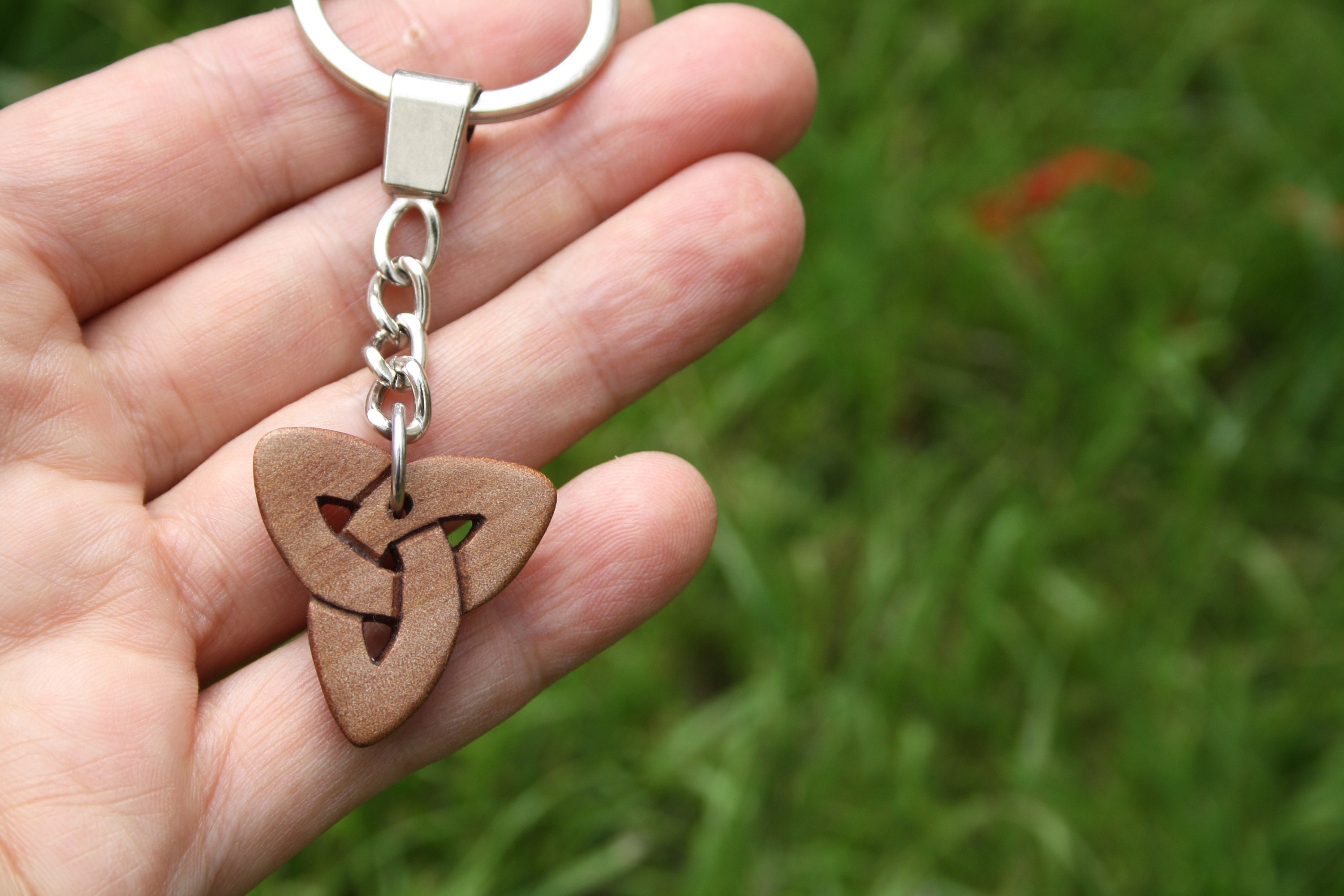 Willow Wood Trinity Keychain Celtic Knot Keyring Handcarved - Etsy Canada
