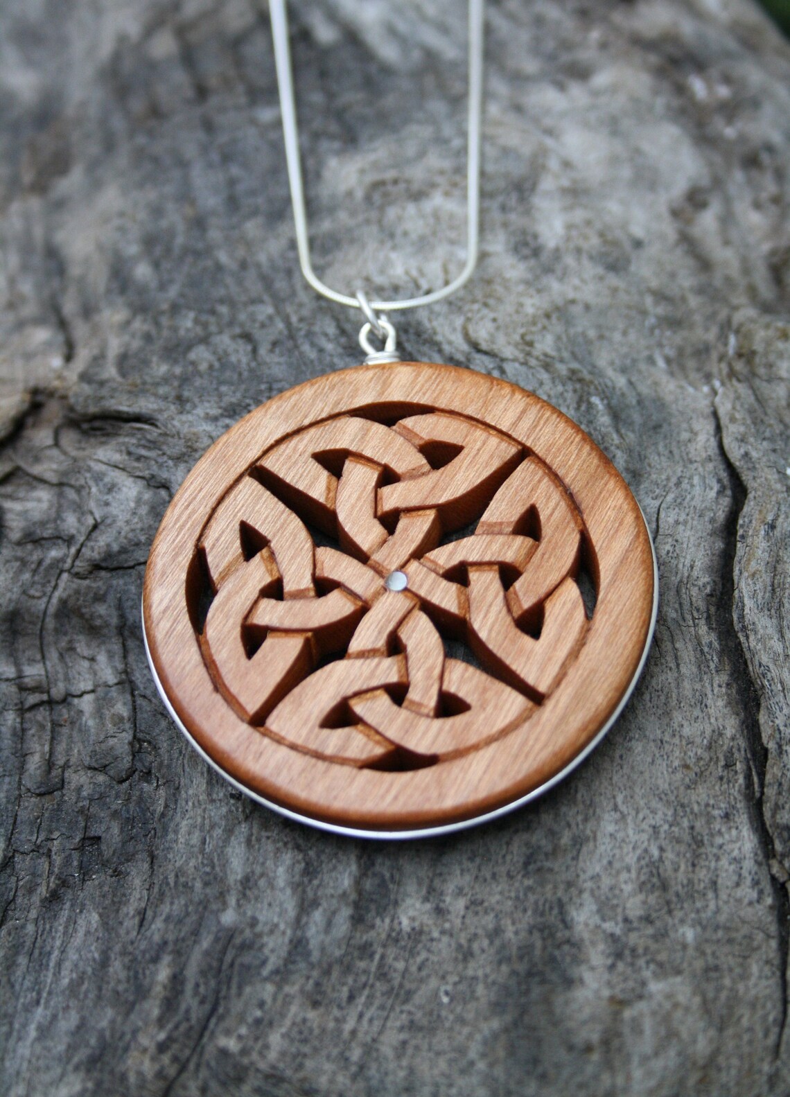 Celtic Infinity Knot Necklace on Sterling Silver Hand-carved | Etsy