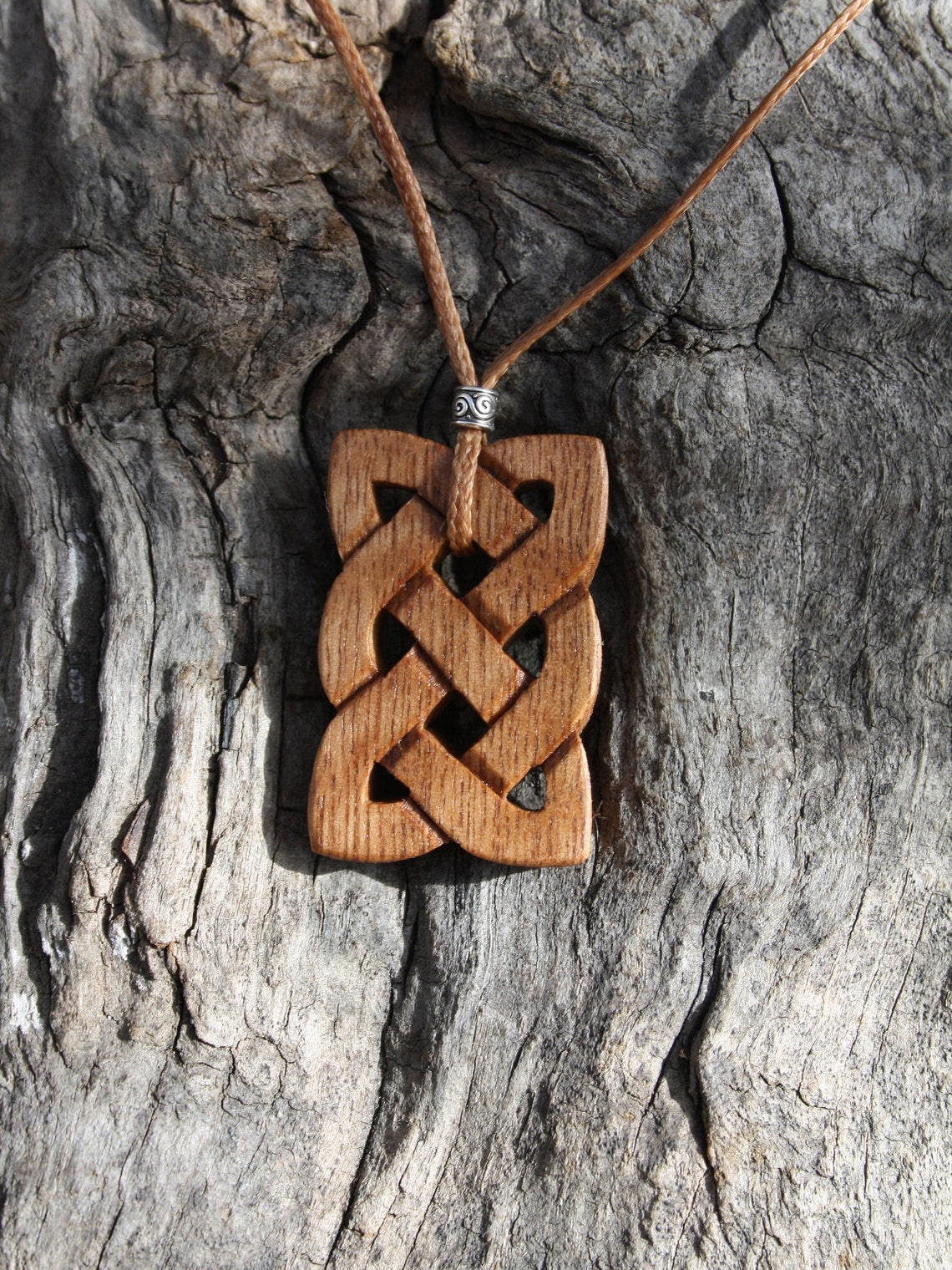 Hand Carved Irish Symbol Infinity Knot Wooden Pendant Irish | Etsy