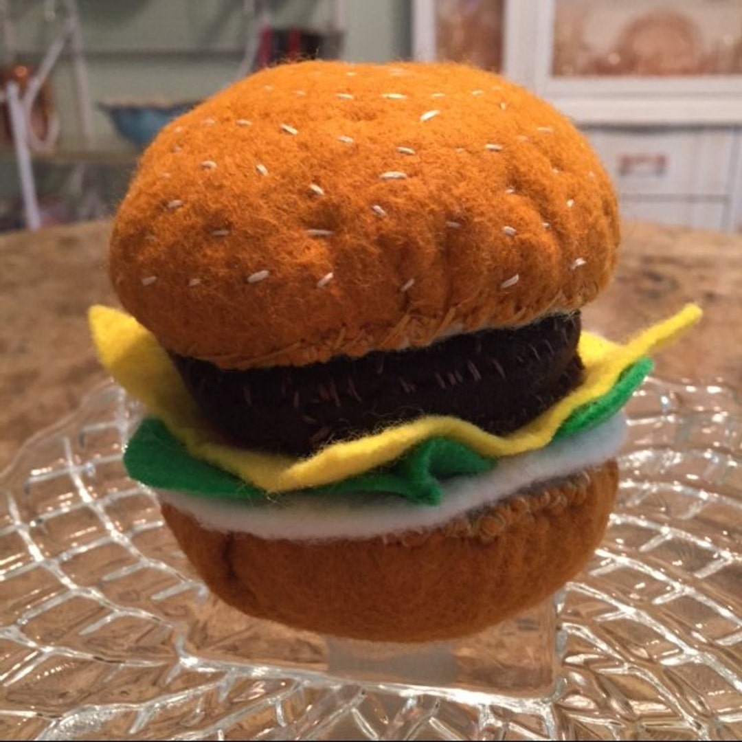 HANDMADE-FELT-HAMBURGER-mEATPATTY-tOMATO-cHEESE-oNION-rINGS-lETTUCE ...