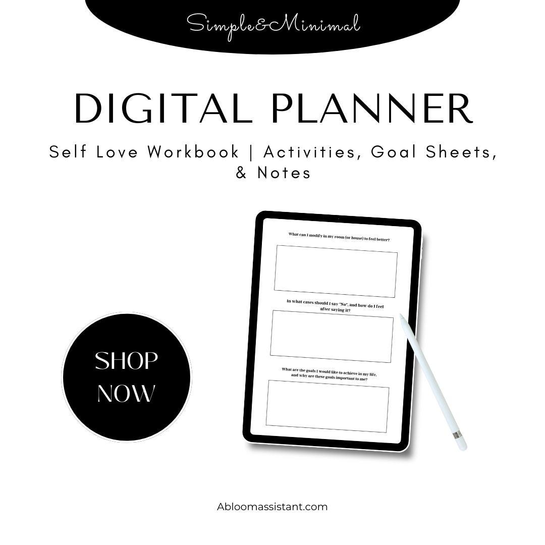 Self Love Workbook Self Care Journal Self Growth and Wellness Planner ...