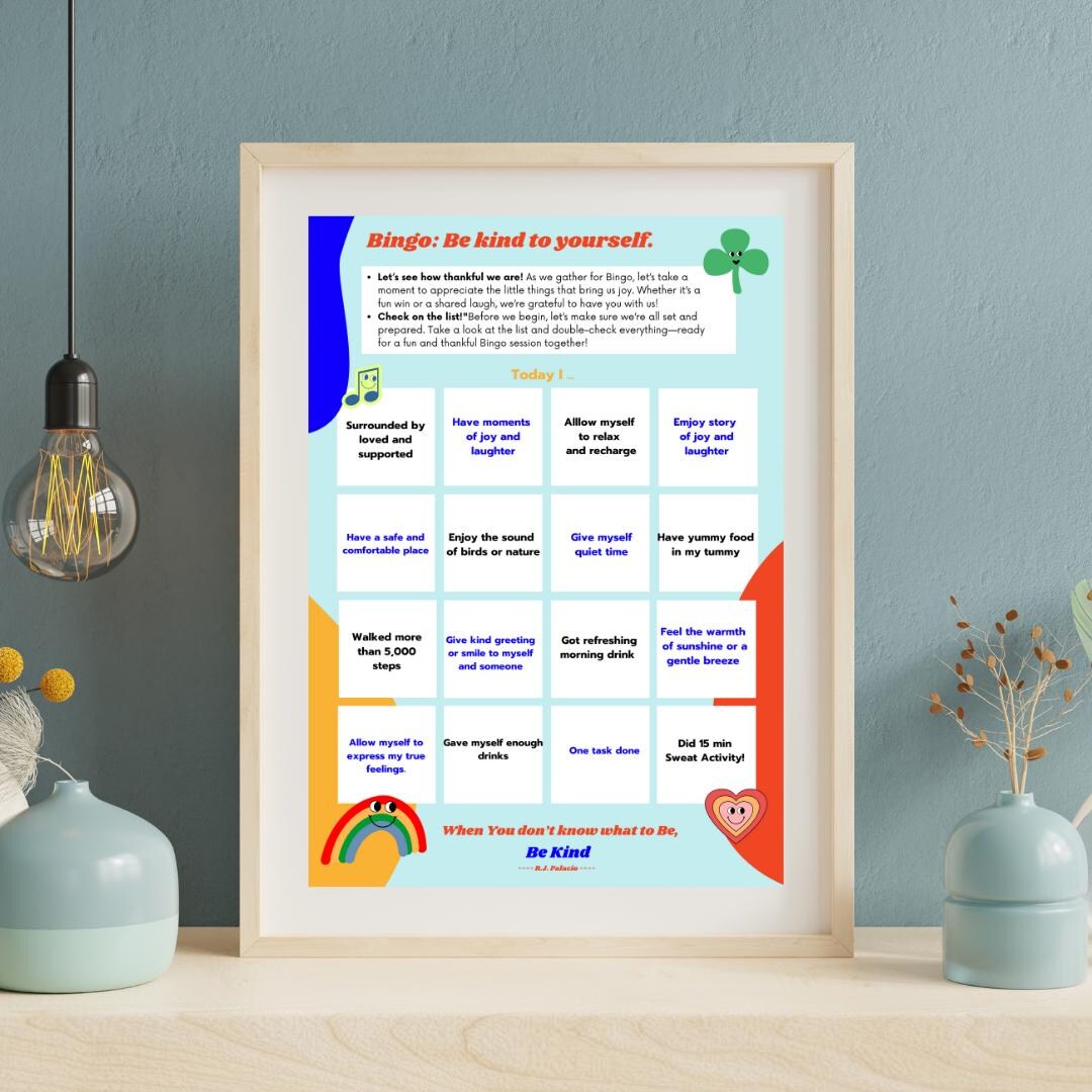Be Kind Bingo Poster | Motivation | Self-love - Etsy