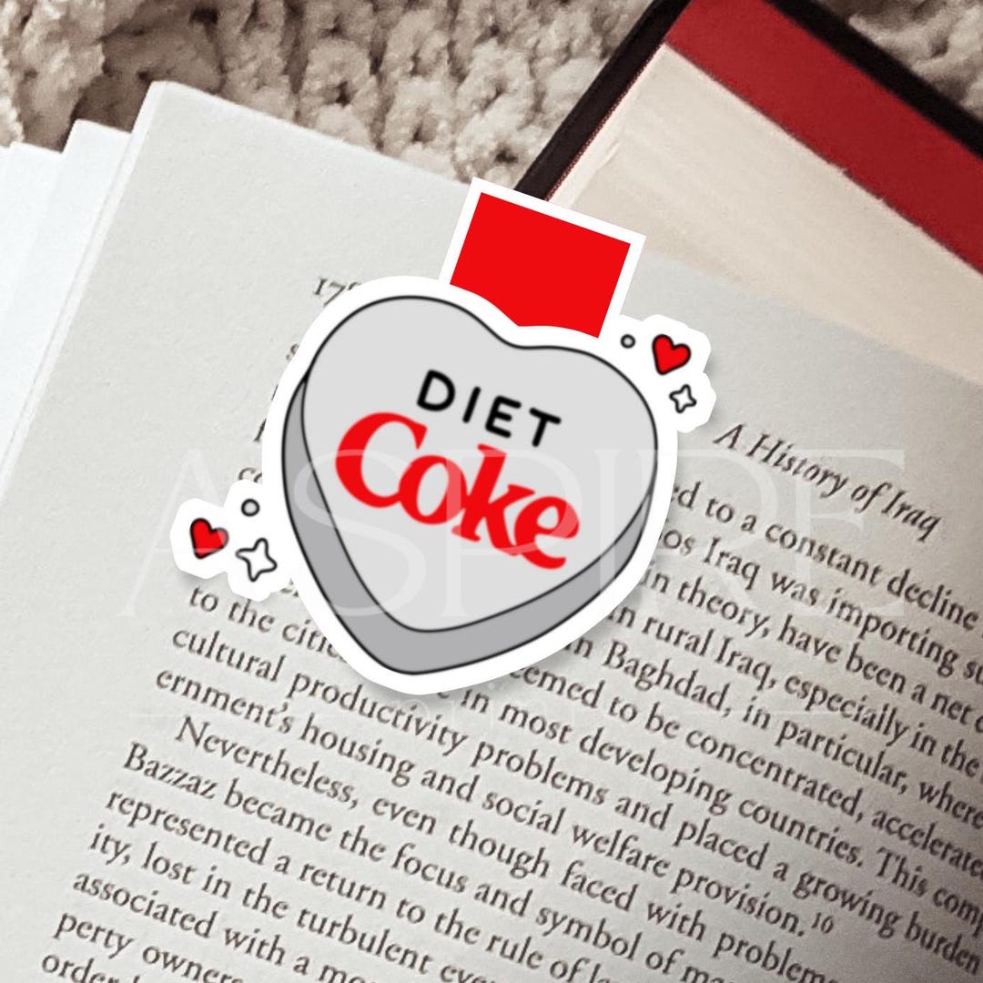 Diet Coke Lovers Magnetic Bookmark - Diet Coke Valetines Heart - Diet ...