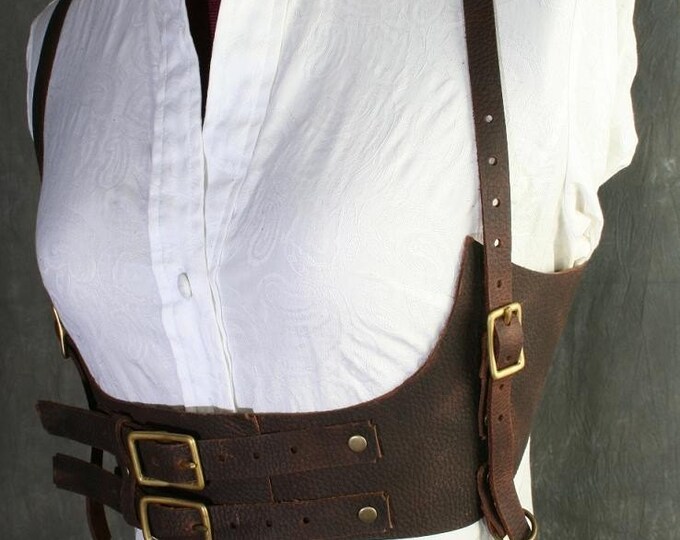 Juliet Brown Leather Underbust Harness Victorian Inspired Steampunk ...