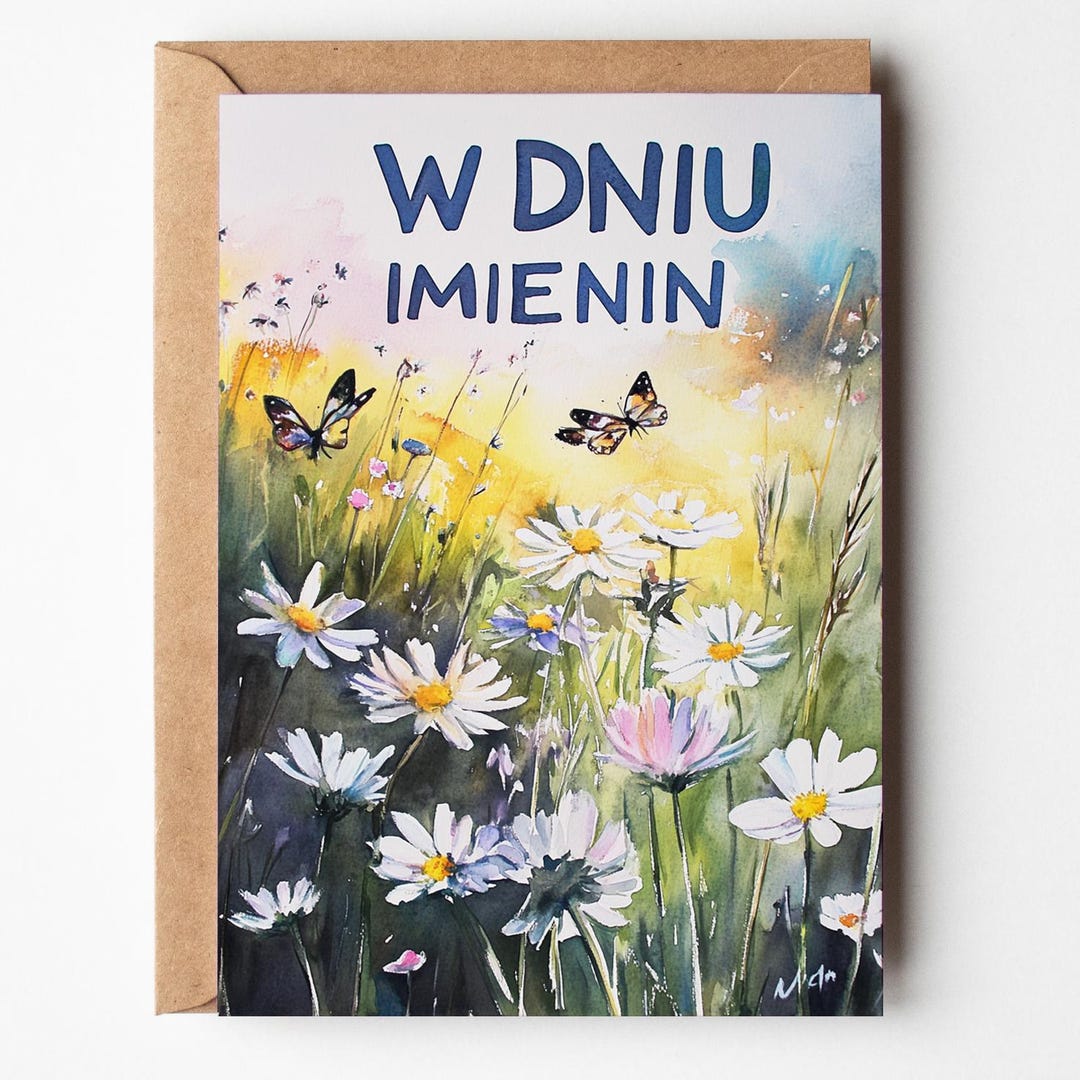 Polish Name Day Card, Polska Laka - Kartka Na Imieniny, Blank Inside ...