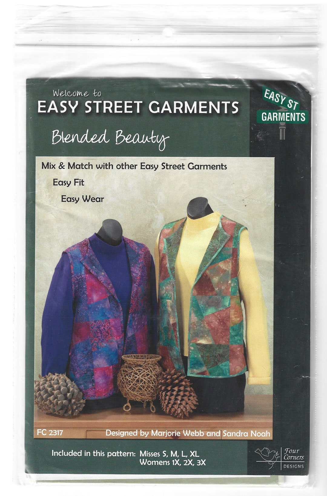 Quilted Vest Pattern, Quilt Pattern, Paper Pattern, Blended Beauty ...