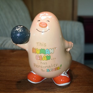 Human Bean Bank, Bowler Money Bank, Bean Shaped, Vintage Collectible ...