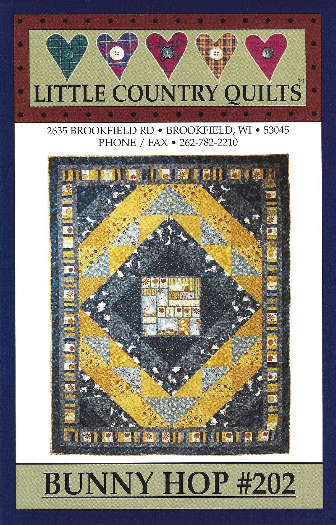 Wallhanging Pattern, Quilt Pattern, Bunny Hop, No. 202, Little Country ...