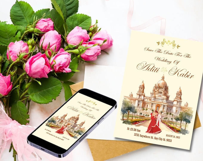 PRINTED | Indian Wedding Invitation Set, Sangeet, Mehendi, Tilak, Vidai ...