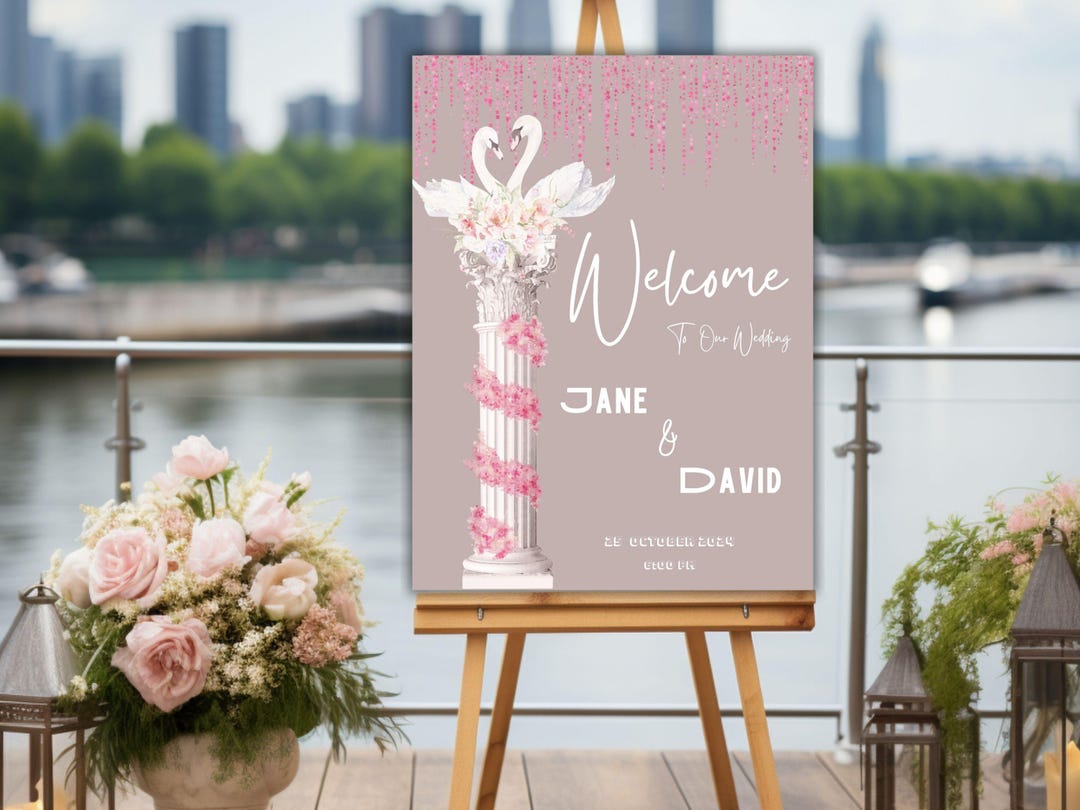 Wedding Welcome Sign Template, Welcome to Our Happily Ever After Party ...