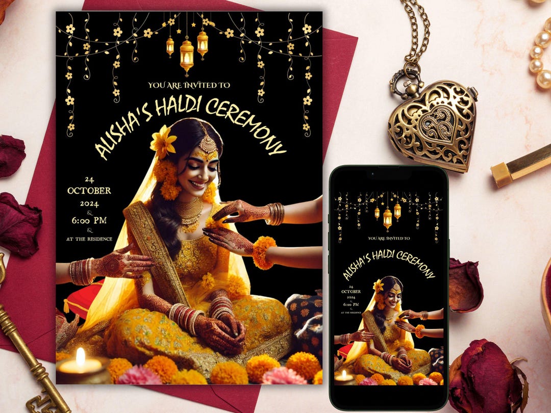 Traditional Haldi Invitation Template Haldi Ceremony Invitation ...