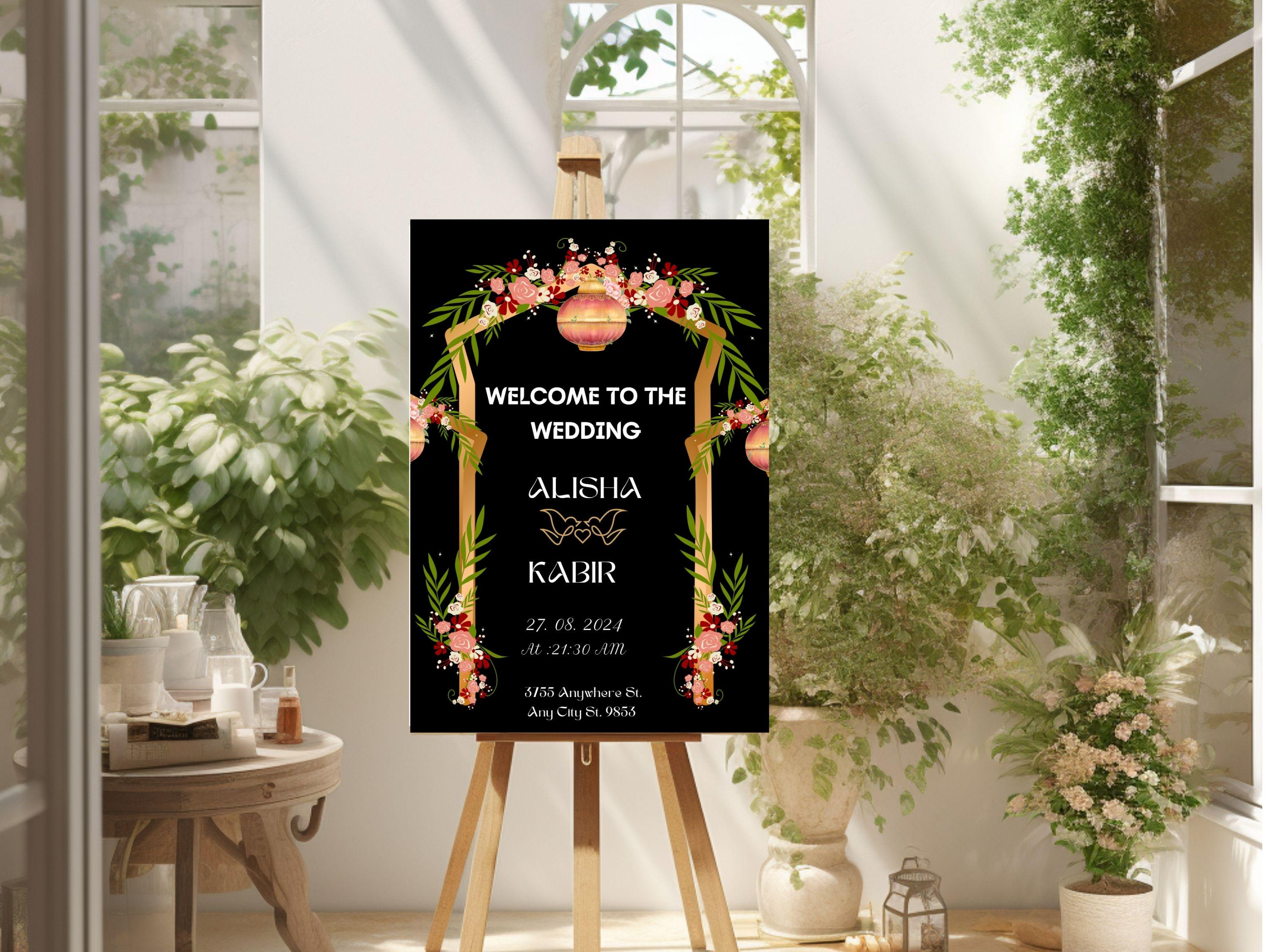 Indian Welcome Sign, Desi Welcome Sign, Wedding Sign, Hindu Wedding ...