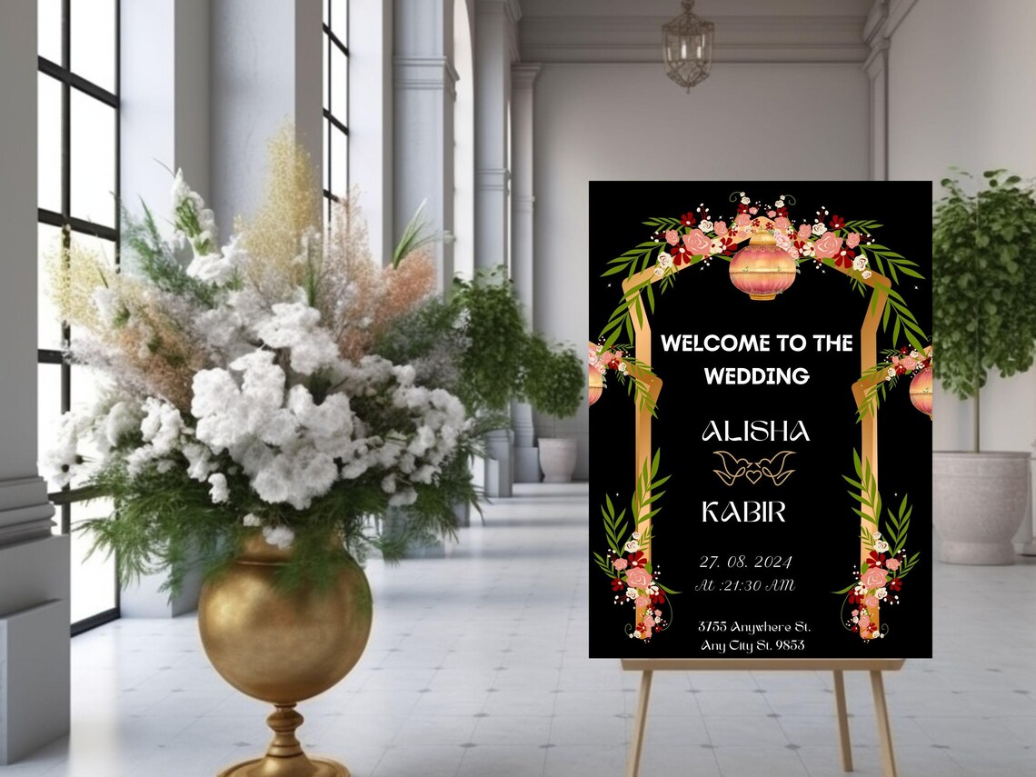 Indian Welcome Sign, Desi Welcome Sign, Wedding Sign, Hindu Wedding ...