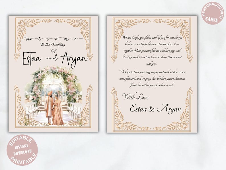Elegant Indian Wedding Program Customizable for Your Special Day ...