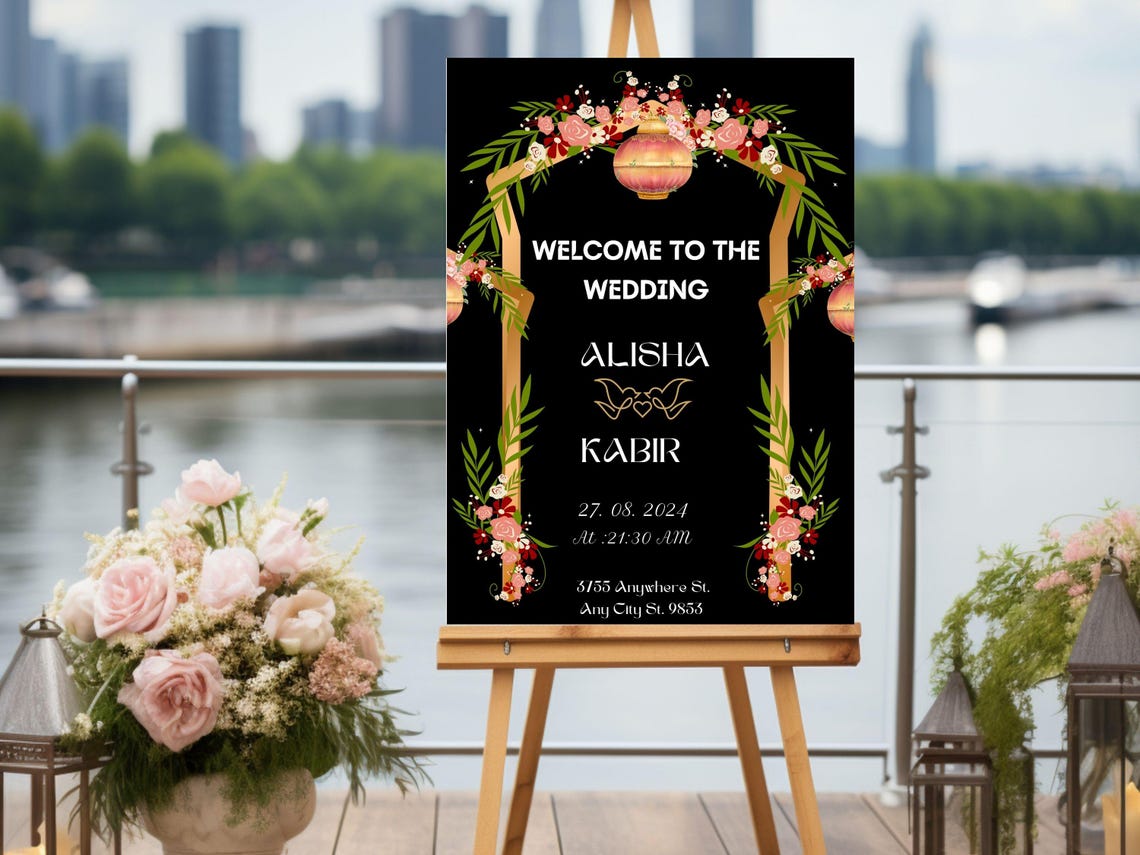 Indian Welcome Sign, Desi Welcome Sign, Wedding Sign, Hindu Wedding ...