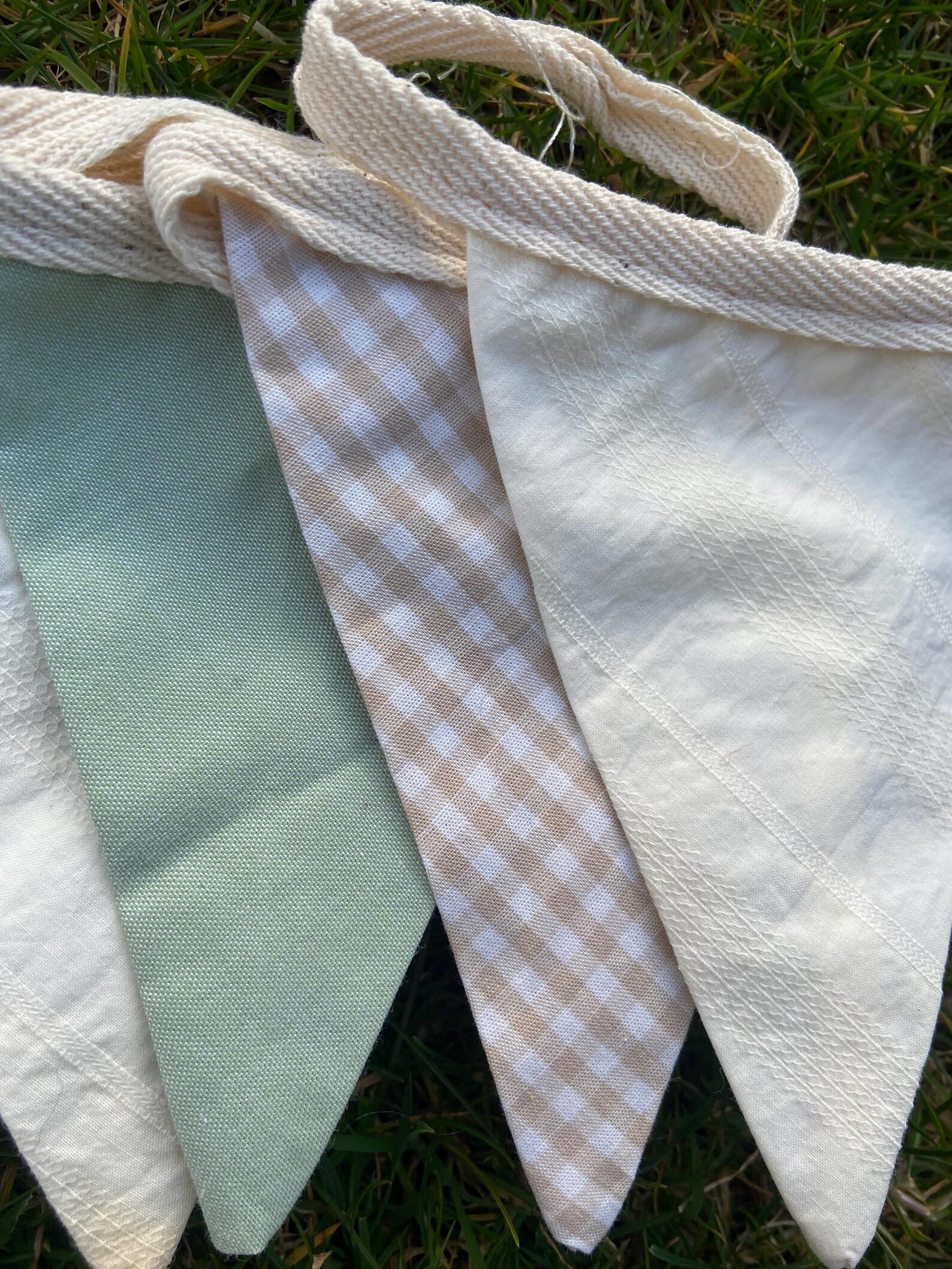 Green and Gingham Spring Bunting - Etsy