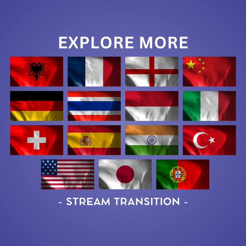Stinger Transition With National Flag | Twitch, OBS, Youtube Transition ...