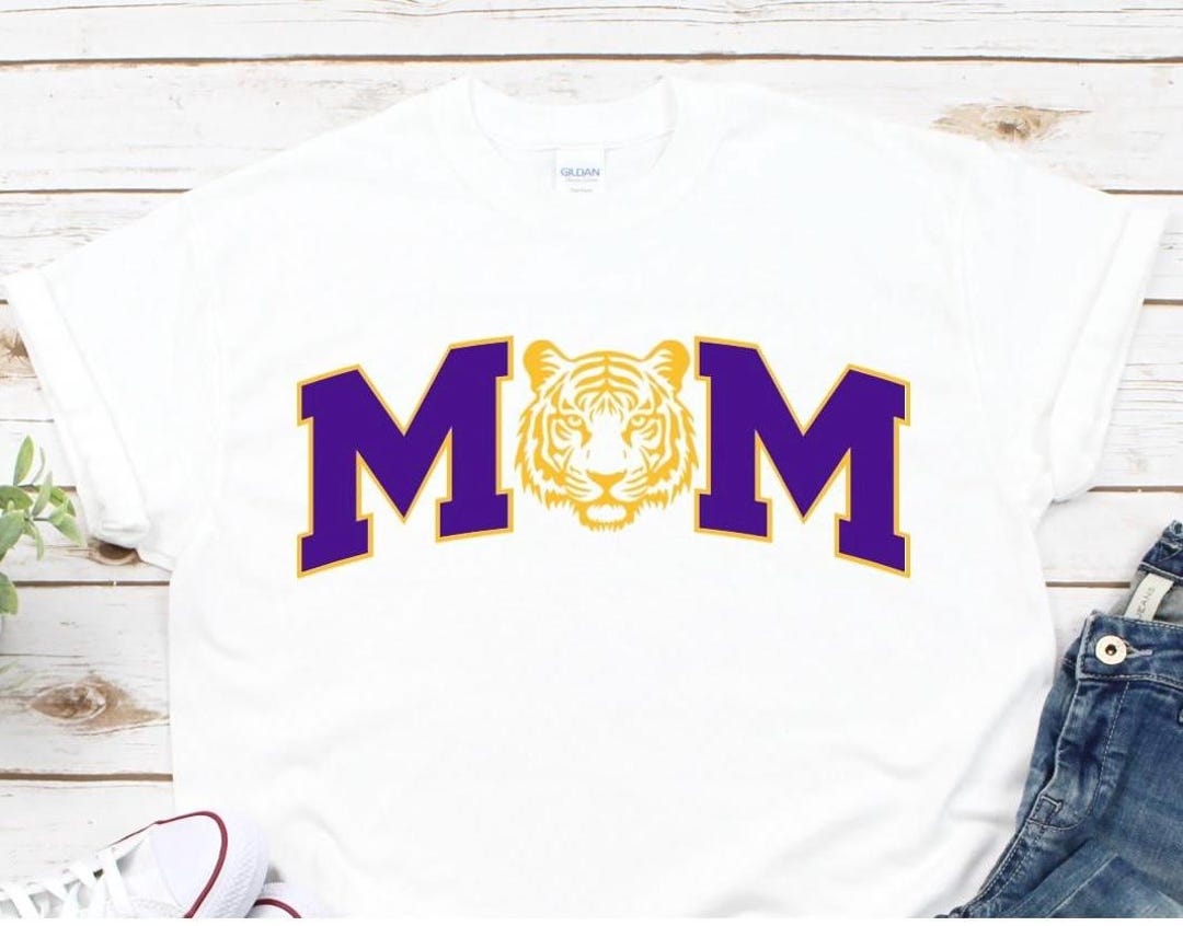 Purple Gold Tigers Mom T-shirt: Louisiana Game Day Fan Apparel ...