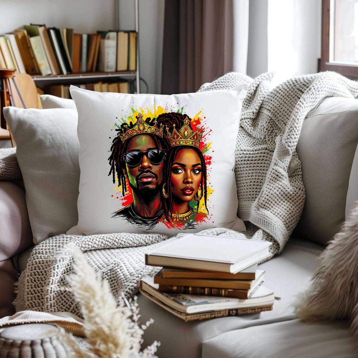Royal King & Queen PNG | Afrocentric Royalty Sublimation Design | High ...