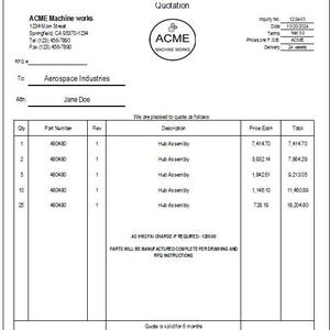 Machining Quote Worksheet – Customizable Spreadsheet by Industry ...