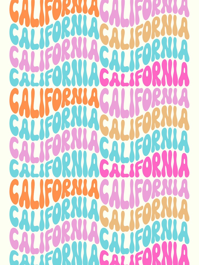 Preppy California Poster Set of 6 - Etsy