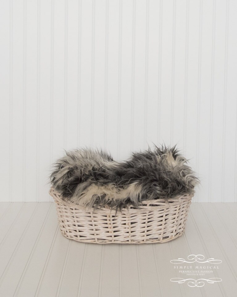 Newborn Baby Digital Photography Prop Backdrop - Basket/gray Blanket - Etsy