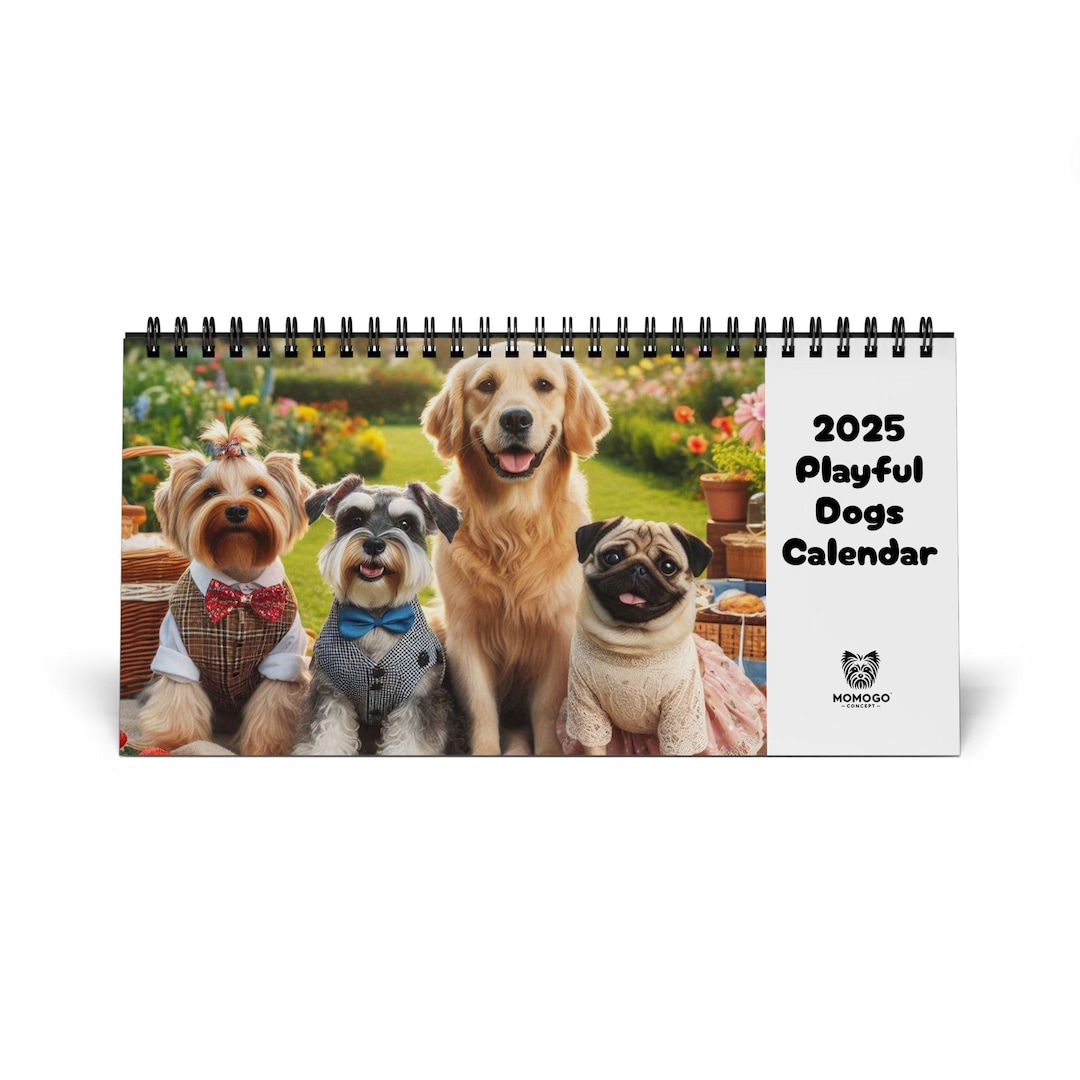 2025 Playful Dogs Desk Calendar - Etsy