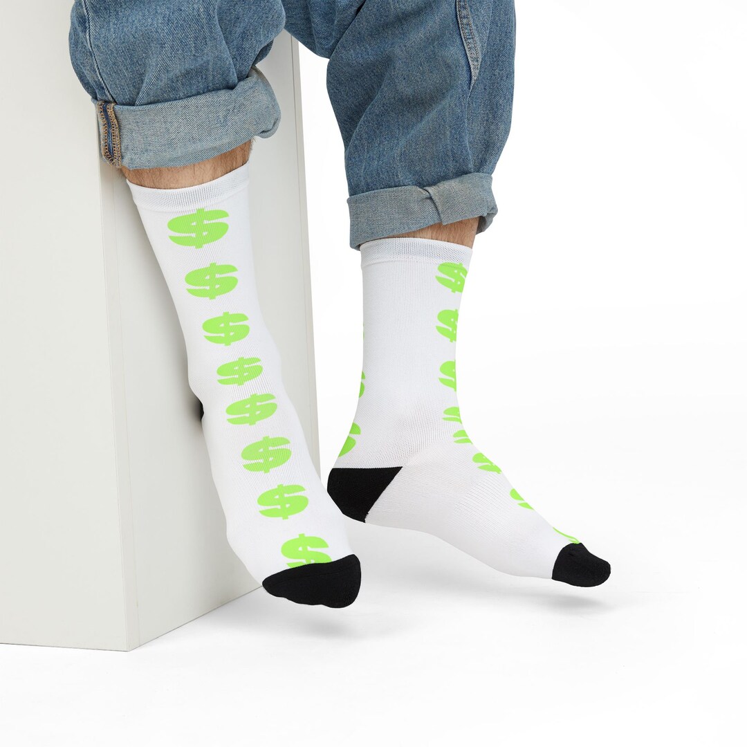 Dollar Sign Sublimation Crew Socks Men & Women Winter Long Socks ...