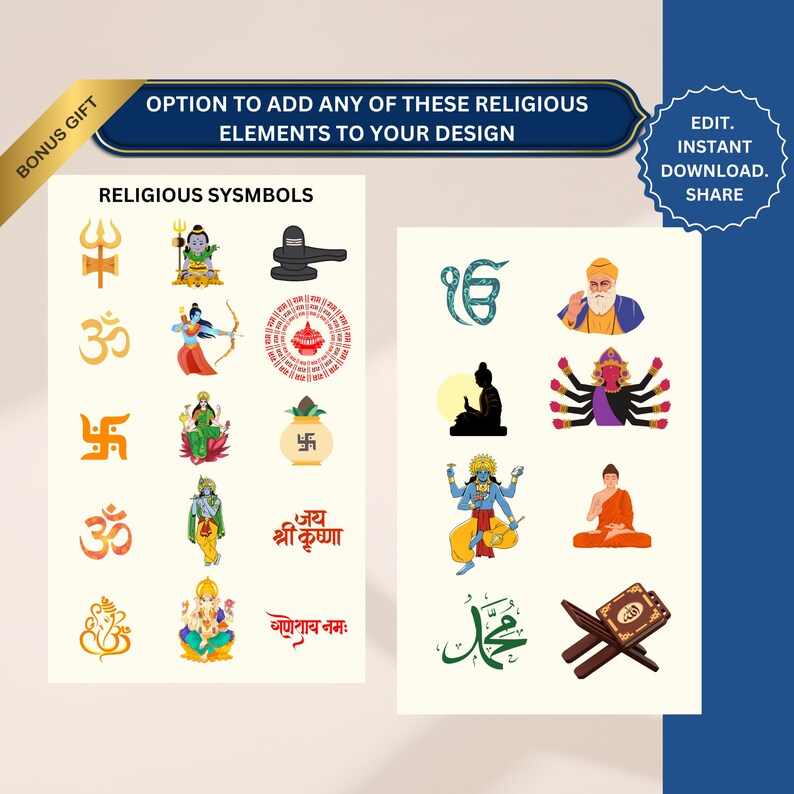 Hindu Wedding Program, Traditional Hindu Template, Editable Ceremony ...