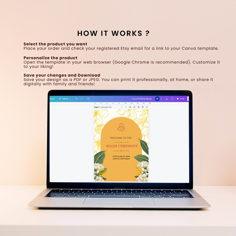 Wedding Welcome Sign, Customizable Canva Template, Indian Wedding ...